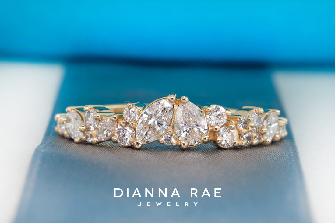 lady's 14k yellow gold diamond confetti style band — Dianna Rae Jewelry