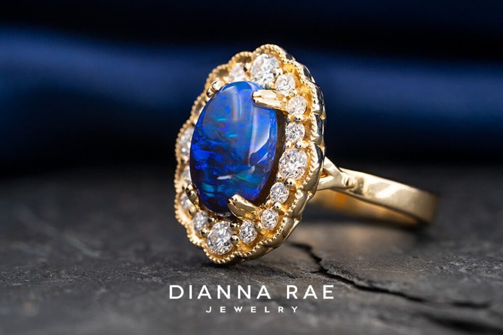 Oval Black Opal Magnolia Ring – Dianna Rae Jewelry