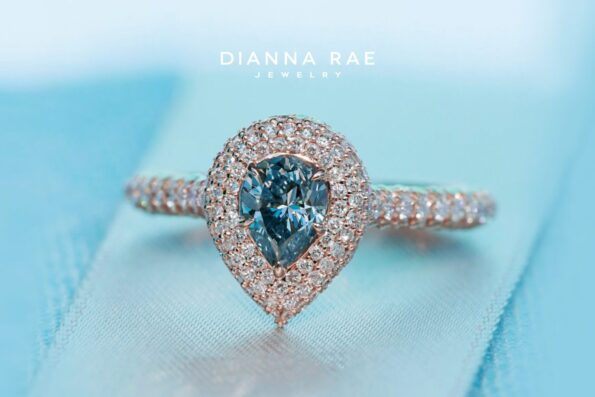 Couture Rose Gold Natural-Color Blue Diamond Pave Ring – Dianna Rae Jewelry