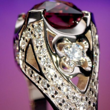 Dozen Roses - Yellow Gold Rose Zircon Statement Ring - Dianna Rae Jewelry