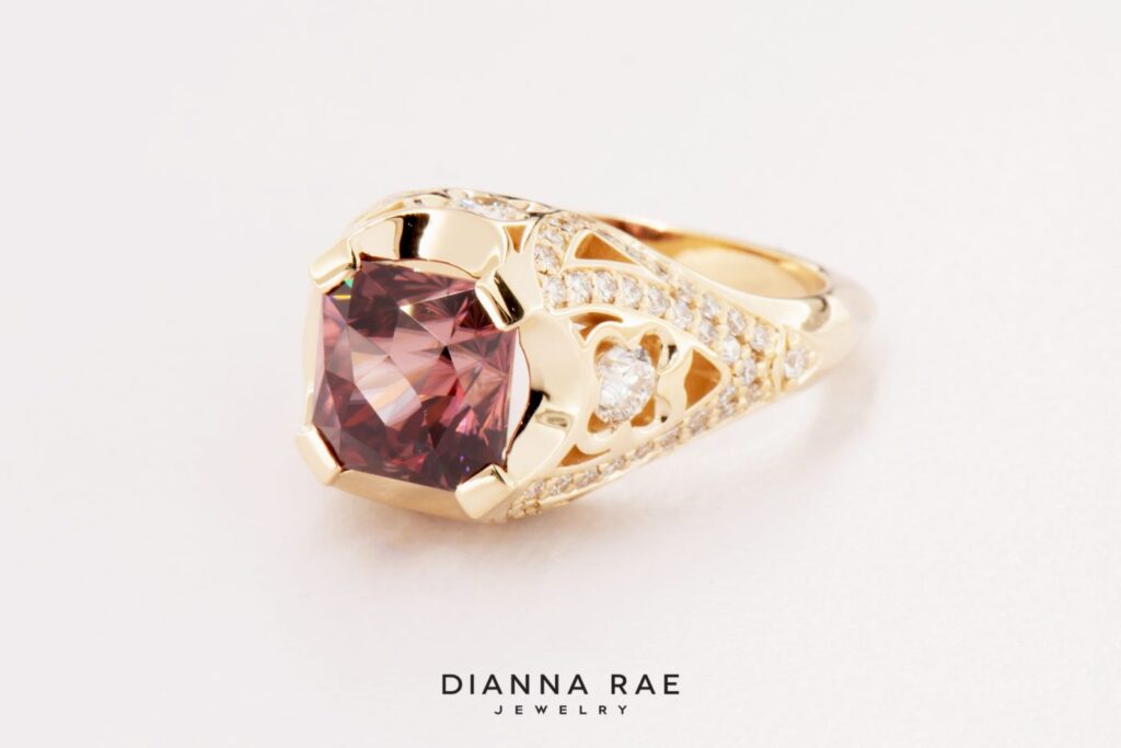 Dozen Roses – Yellow Gold Rose Zircon Statement Ring – Dianna Rae Jewelry