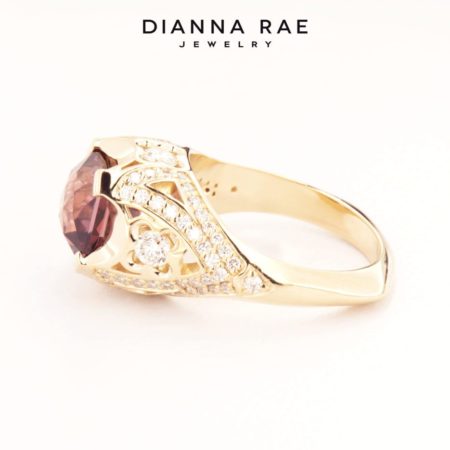 Dozen Roses - Yellow Gold Rose Zircon Statement Ring - Dianna Rae Jewelry