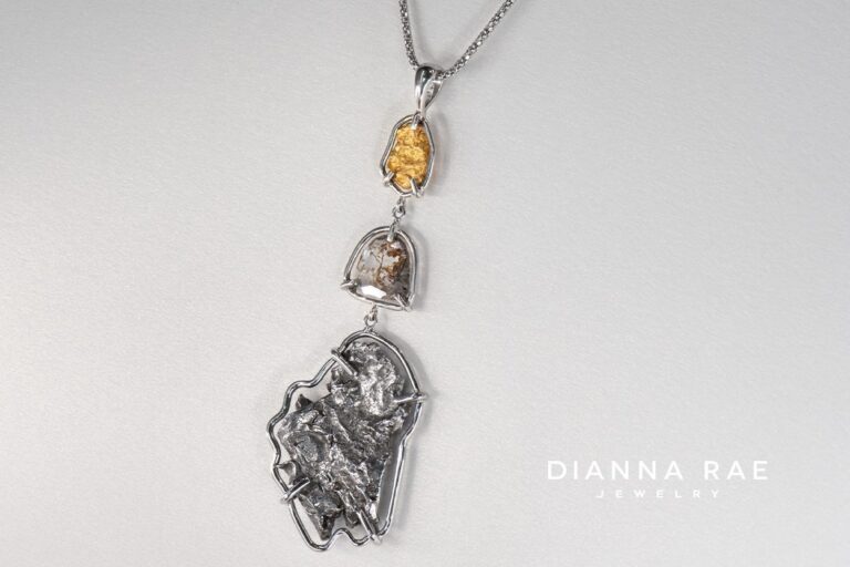 White Gold Moonstone Pendant | Dianna Rae Jewelry